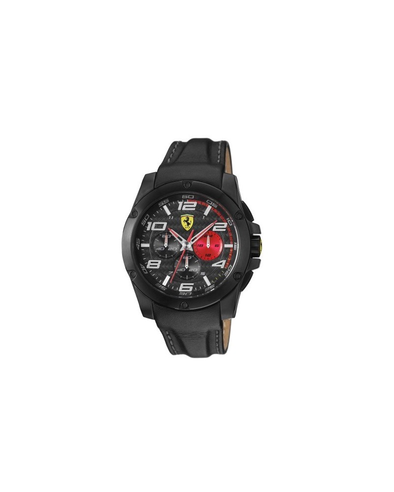 RELOJ FERRARI PADDOCK EN PIEL Y ESFERA NEGRA 0830030