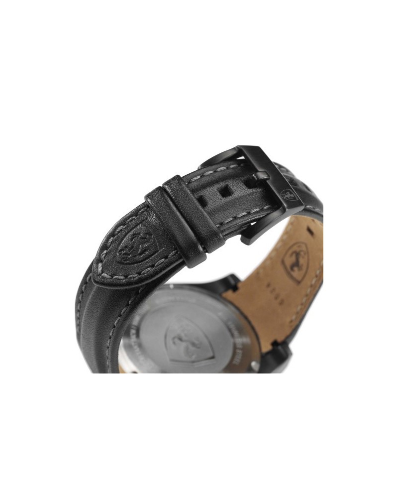 RELOJ FERRARI PADDOCK EN PIEL Y ESFERA NEGRA 0830030