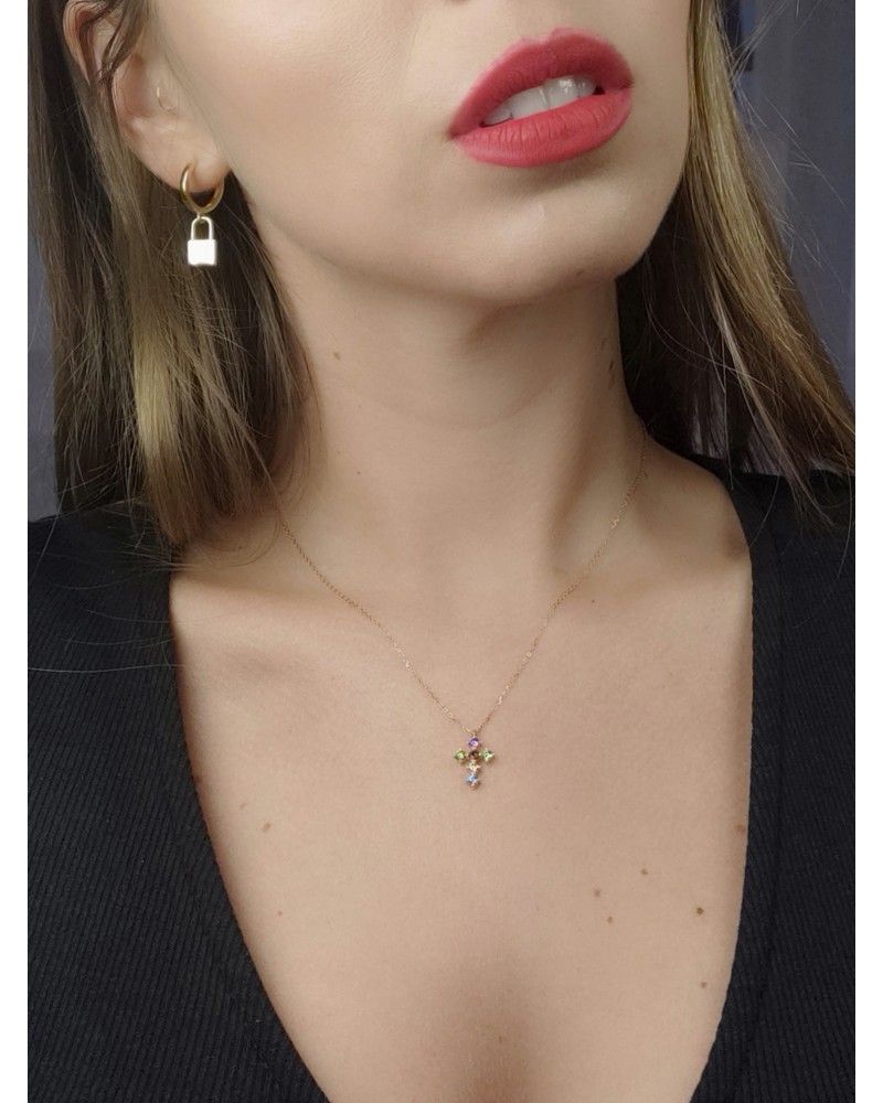 COLLAR CROSS IN SILVER VES-CO828RH