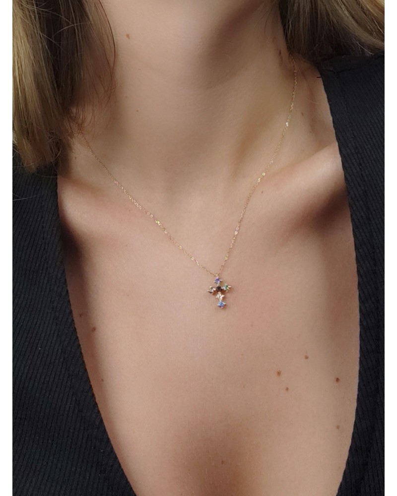 COLLAR CROSS IN SILVER VES-CO828RH